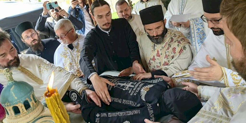 Relics of St. Zosima of Tuman, 14th-century Serbian saint, revested ...